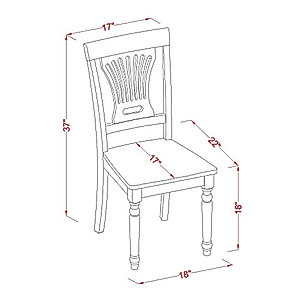 East West Furniture Dover 9 Piece Set Includes a Rectangle Dinner Table with Butterfly Leaf and 8 Dining Room Chairs, 42x78 Inch, Buttermilk & Cherry