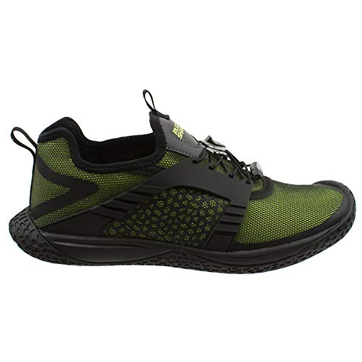 RUGGED SHARK Men's Water Shoes, Water-X Activewear Athletic Drainage Shoes with Bungee Lace Up, Sports Water Slip on Sneaker for Men Size 10, Green-Black