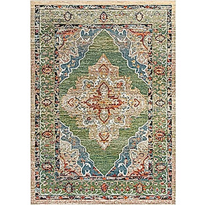 Unique Loom Isabella Collection Area Rug - Rossellini (10' x 14' Rectangle, Green/Blue)