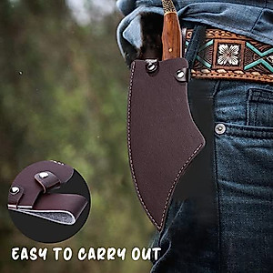 Golden Bird Meat Cleaver Knife with Sheath Hand Forged Tiger Cleaver Heavy Duty Bone Chopper Outdoor Camping Knife Butcher Knife for Meat Cutting