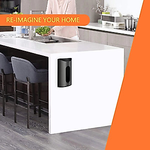 Upgraded Self-Adhesive Grocery Plastic Bag Holder, Betterya Bag Holder and Dispenser for Plastic Bags - Easy Wall Mount Bag Saver - Stainless Steel Matte Black