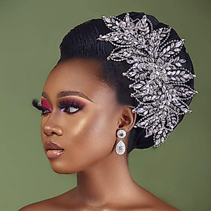 ULAPAN Wedding Headband Rhinestone Bridal Headpieces for Women and Girls Hair Accessories Bride (Silver)