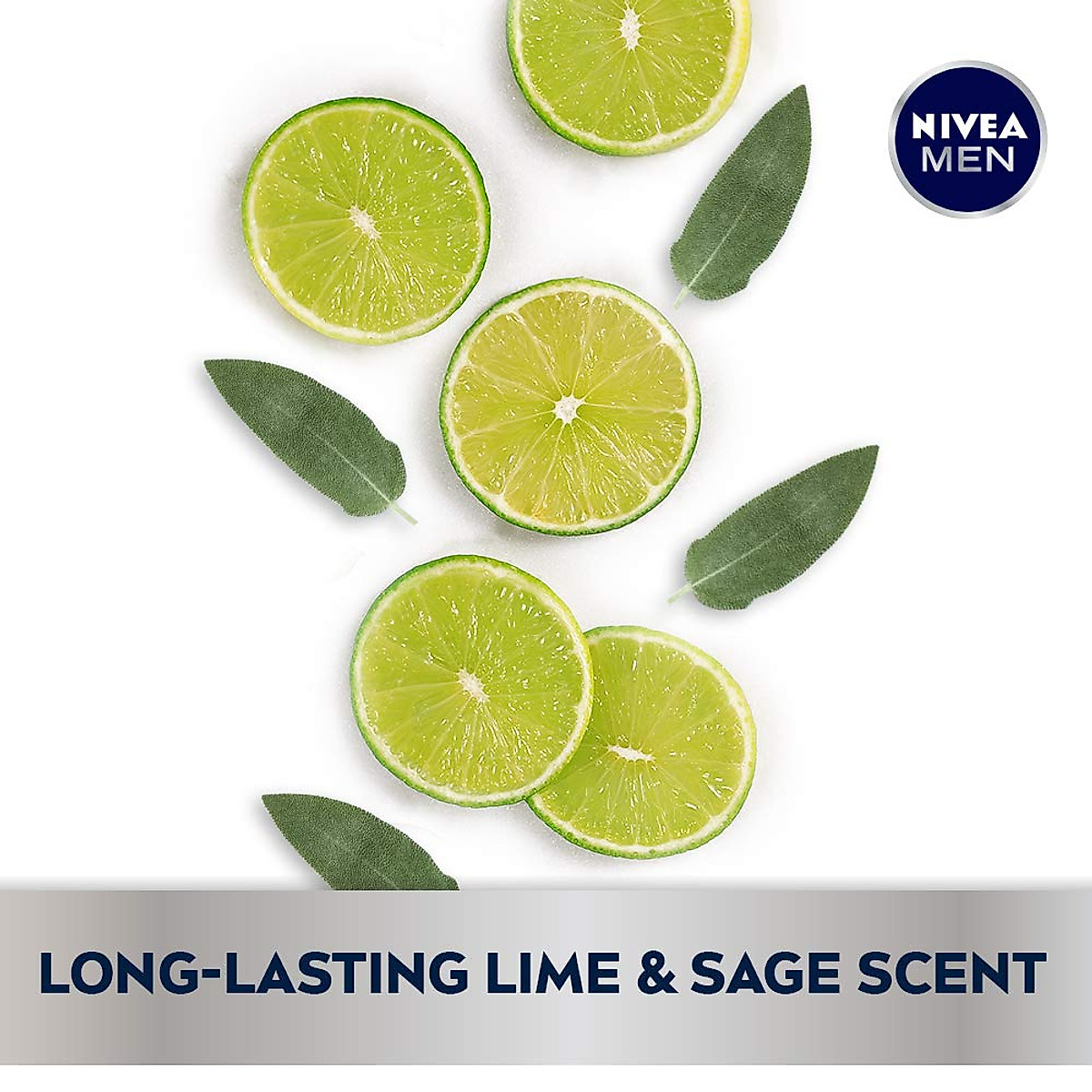 Nivea Men Vitality Body Wash, Lime and Sage Scented Body Wash, 3 Pack of 16.9 Fl Oz Bottle