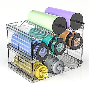 Hyperzoo Water Bottle Organizer, Stackable Water Bottle Holder, Plastic Wine Racks for Kitchen Cabinets, Pantry, Fridge, Water Bottle Storage for Wine/Drink/Can/Tumbler Cup Stand Organizer, 3 Pack