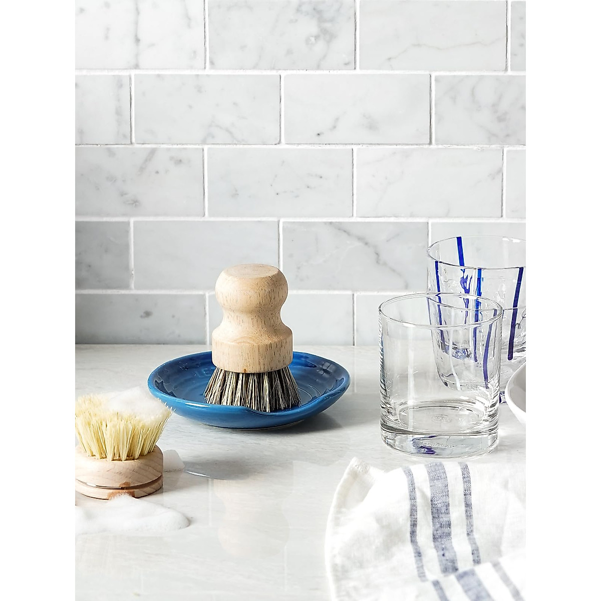 LE TAUCI Ceramic Spoon Rest, Housewarming Present, Coffee Spoon Holder for Kitchen Counter, Stove Top Protection, Kitchen Decor, Accessories for Countertop - 4.9 inch, Set of 4, Gradient Red