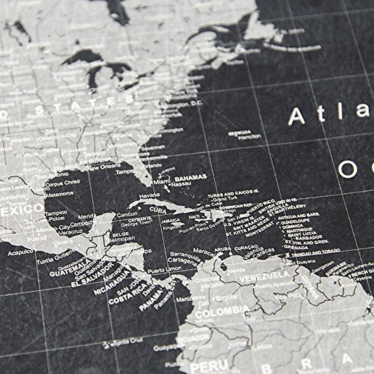 Conquest Maps World Map Poster Modern World Map Style Decor to Track Your Travels & Pin Your Adventures! Matte Poster Paper Detailed Graphics -Cities States & Countries - 2015 Data (24 x 16 Inches)