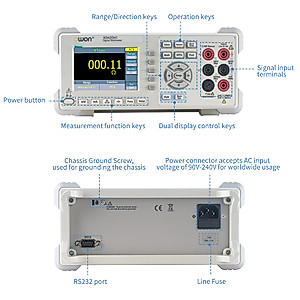 OWON XDM2041 Digital Multimeter with 3.7 inch (480x320) high Resolution LCD, 55000 Counts True RMS AC Voltage/Current Measurement,Support SCPI and Dual line Display Up to 65 Readings per Second