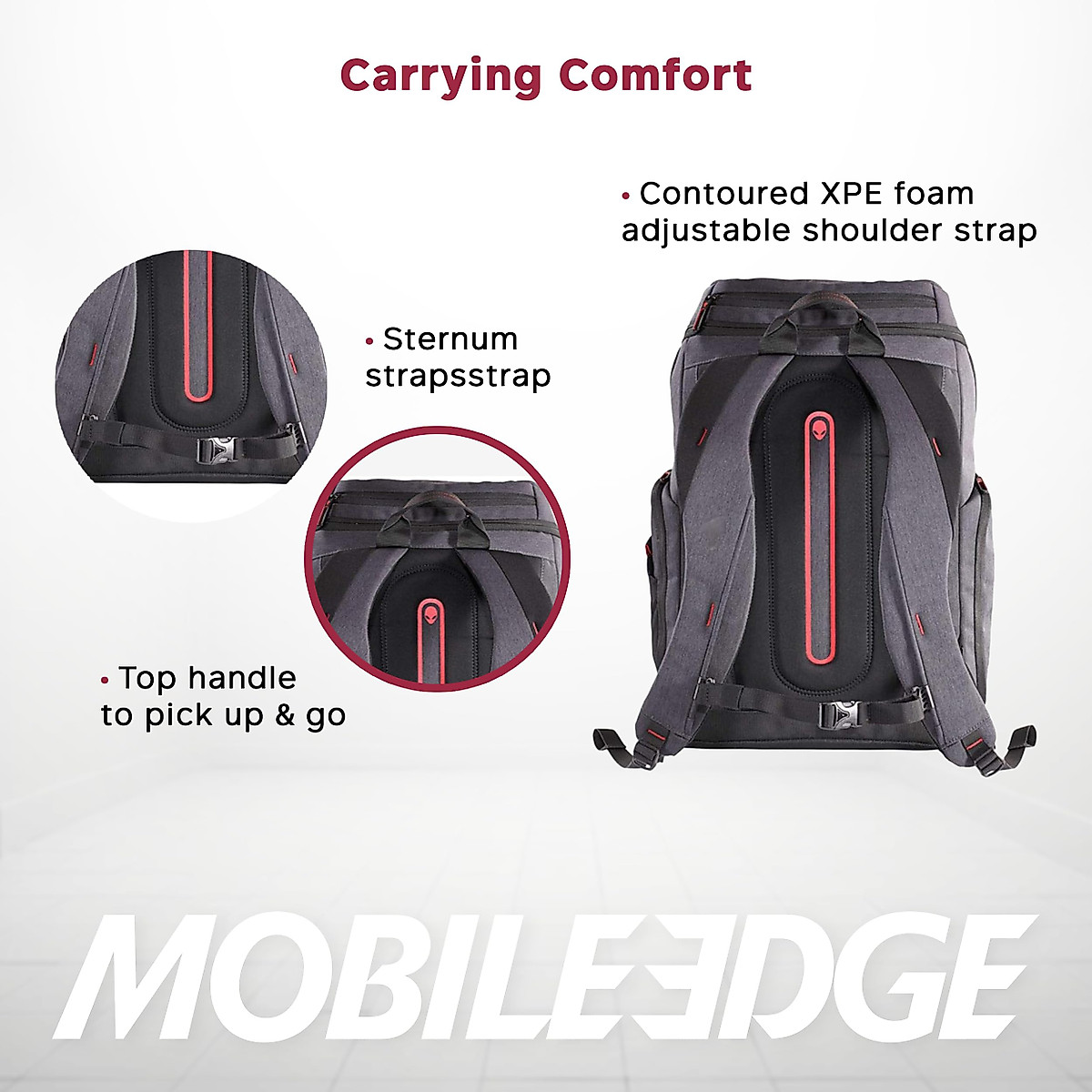 Dell Men's Backpack, Gray, Large