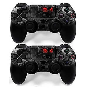 FYPRO Ps4 Pro Skin Sticker The Skull for Sony Playstation 4 Pro Console Protection Film and 2pcs Controller Skins 1#