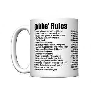 CJ Artisans NCIS 2023 Gibbs' Rules Coffee Mug (All 38 Rules)