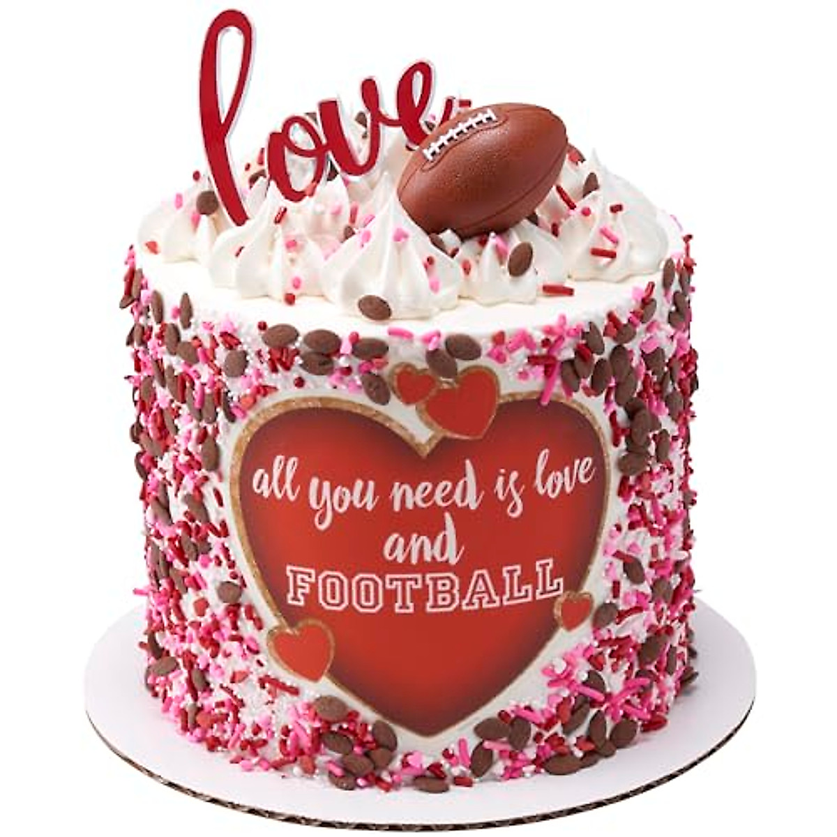 DECOPAC 3D Football Rings, Cupcake Decorations, Food Safe Cake Toppers – 24 Pack, Multicolor