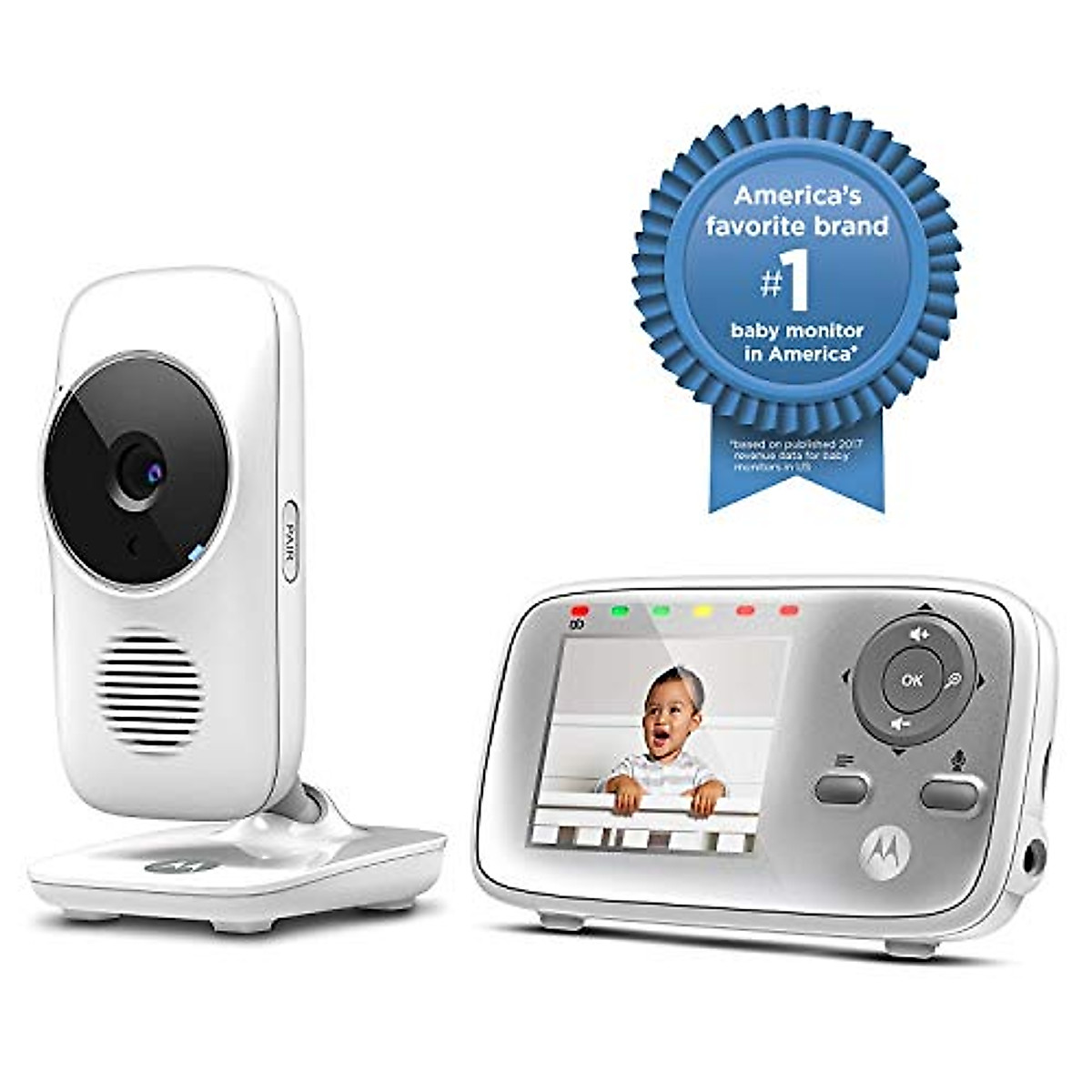 Motorola MBP483 2.8" Video Baby Monitor with Digital Zoom, Two-Way Audio and Room Temperature Display