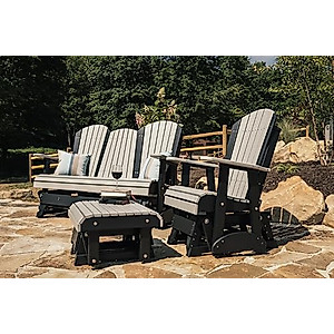 LuxCraft Poly Glider Footrest Ottoman (Black)