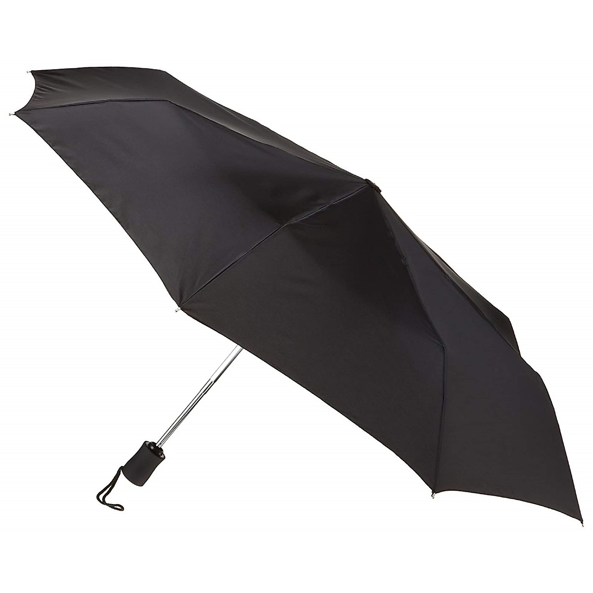 Lewis N. Clark Travel Umbrella: Windproof & Water Repellent Fabric Automatic Open Close , Black