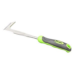 FITOOL Stainless Steel Garden Tool - Premium Garden Hand Tool - Stainless Steel Blade Mirror Polishing - with Soft Dual-Color Ergonomic Handle (Patio Weeder)
