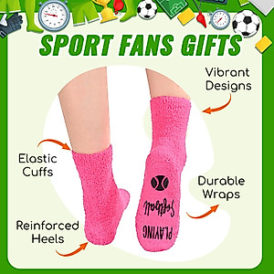 HAPPYPOP Softball Gifts for Teen Girls Teenager - Softball Mom Team Gifts, Softball Player Gifts for Women, Fuzzy Softball Socks, Youth Softball Socks Women