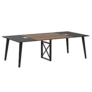 Tribesigns 8FT Conference Table, 94.5L x 47.2W inch Large Modern Meeting Table, Seminar Training Table with Grommet Holes for Office Conference Room