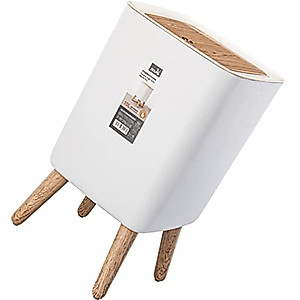 Zerodeko Trash Can Waste Basket Plastic Press Type Waste Bins Garbage Container Farmhouse Garbage Can for Home Kitchen Office Bathroom