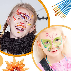 40 Pieces Halloween Face Stencils Kit 12 Pieces Reusable Large Face Paint Stencils Body Painting Template 18 Pieces Halloween Tattoo Stencils 10 Pieces Painting Brushes for Kid Adult Halloween Party
