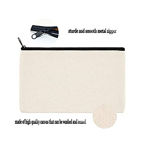 14Pieces 8 x 5 Inch Blank Craft DIY Canvas Bags with 20 Pieces 12x 10inch Black Heat Transfer Vinyl Canvas Makeup Bag Multipurpose Travel Toiletry Pouch Cosmetic Pen Bag (34Pieces…