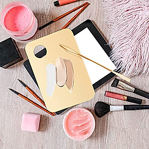 2Pcs Acrylic Makeup Mixing Palette with 2 Pcs Makeup Spatula, Foundation Mixing Tray Cosmetic Palette Mixer Makeup Palette for Foundation, Makeup Mixing Tray for Mixing Eye Shadow Lipsticks Nail Art