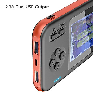 Peedeu Retro Game Console Power Bank,2.8 Inch Handheld Game Console,Mini Video FC PVP Game Player Gameboy 416 Games Travel Portable Gaming System Built-in 8000mah Battery USB C Fast Charging Type C