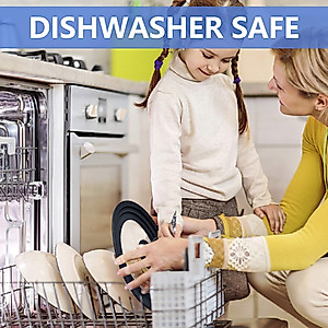 Pot Lid, Universal Small Pan Cover Skillets Tempered Glass Heat Resistant Silicone Rim, Replacement Lids Fits 6,7,8 Inch Cookware for Frying Pan, Crockpot, Cast Iron Skillet