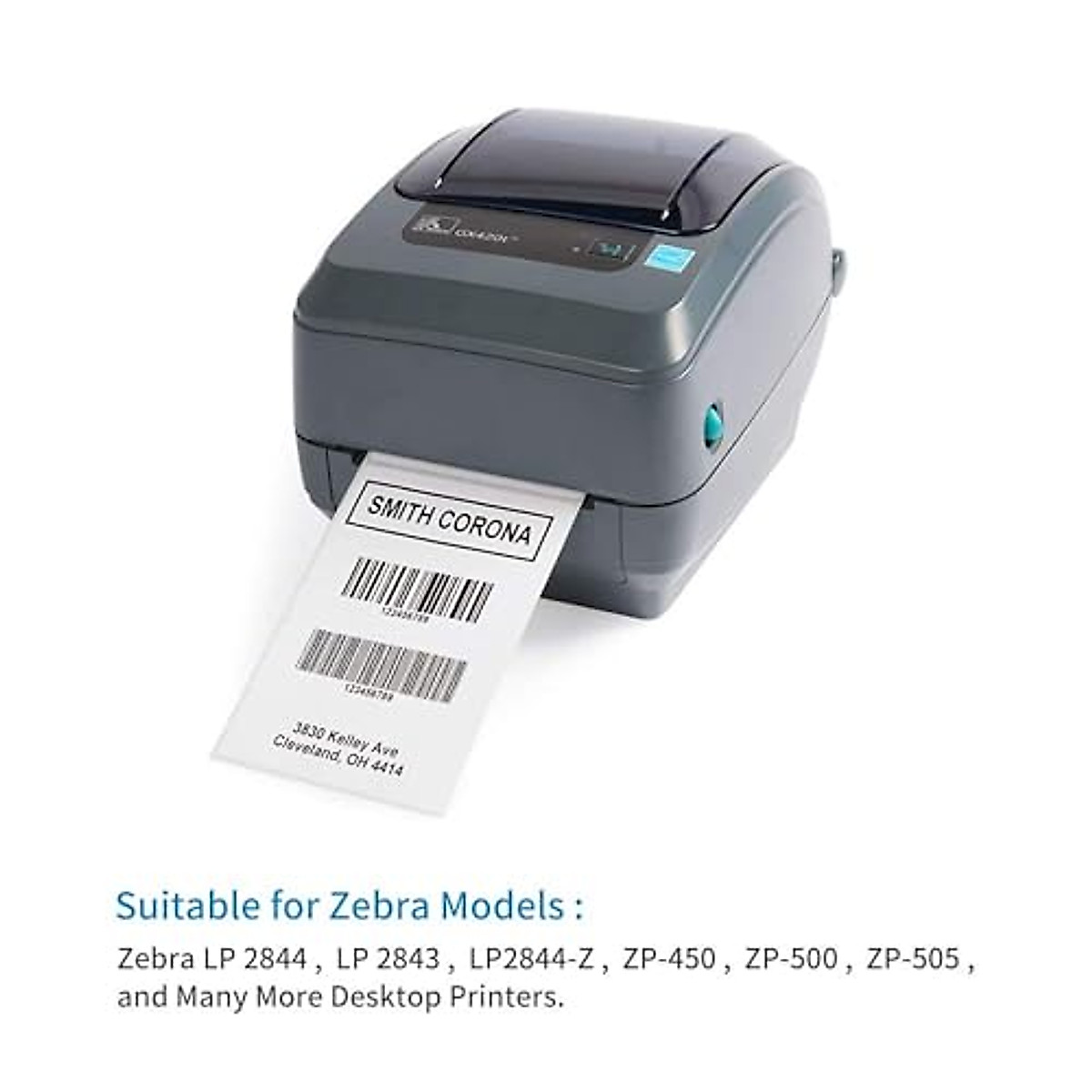 L LIKED 4 Rolls 4" x 6" Direct Blank Thermal Shipping Labels with 450 Labels/Roll - Compatible with Zebra 2844 ZP-450 ZP-500 ZP-505 (4 Rolls - 1800 Labels)