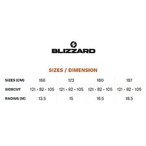 Blizzard Men's 8A225400001 Brahma 82 All-Mountain Freeride Blue/Orange Skis (Bindings Not Included), Size 166