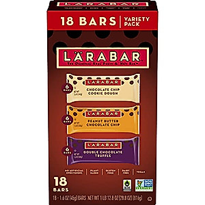 Larabar Chocolate Variety Pack, Gluten Free Vegan Fruit & Nut Bars, 18 ct