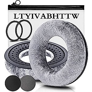 LTYIVABHTTW Earpads Compatible with DT 770 Pro, DT 880 Pro, DT 990 Pro, DT 1770 Pro, MMX 300, DT 1990 Pro, DT 177X, T 90 Headphones (Silver Grey Velour)