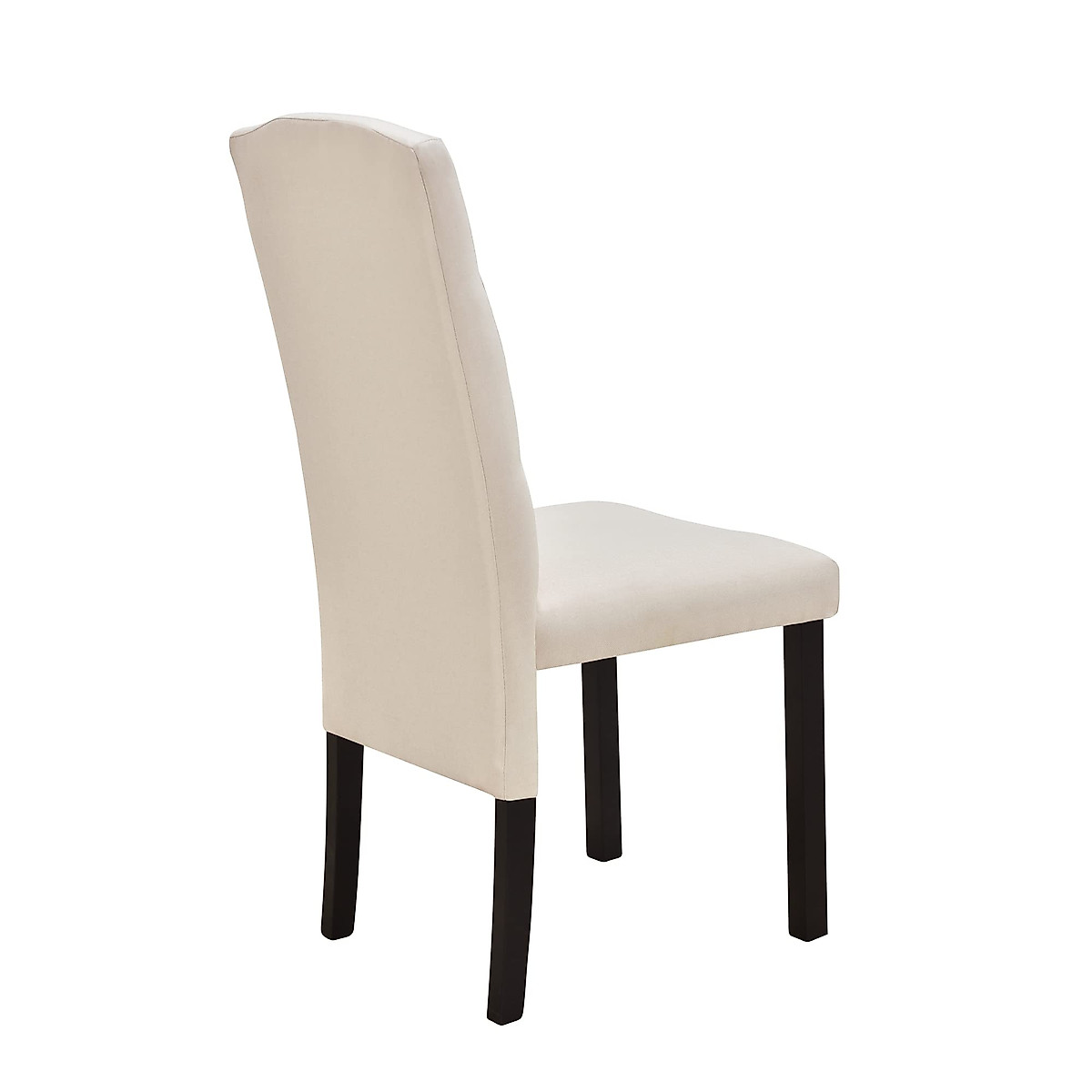 LZ LEISURE ZONE Dining Table Set, Solid Wood 5-Piece Dining Set with Faux Marble Tabletop and Upholstered Dining Chairs for 4, Dining Room Sets, White+Beige