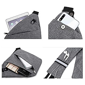 NUTSE 2023 New Personal Flex Bag, Fashion Waterproof Anti-thief Slim Sling Personal Shoulder Pocket Bag, Side Crossbody Backpack for Outdoor for Men Women (Gray)