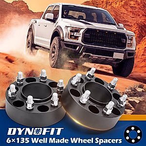 dynofit 6x135 Wheel Spacers for 2004-2014 Ford F150, 1.5 inch(38mm) Thick 87.1mm Hub Bore M14x2.0 Thread Forged Hubcentric 6 Lug Spacers for F-150 Expedition Navigator 2003-2014, Real Forged, 4Pcs