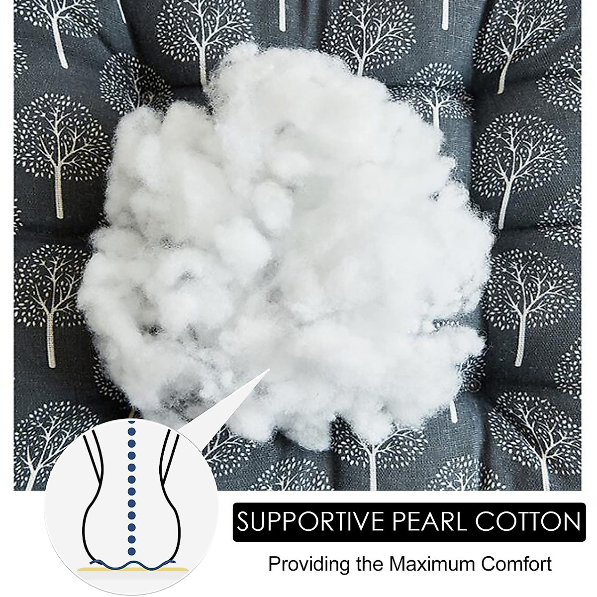 Chair Cushions for Dining Chairs 4 Pack-Kitchen Chair Cushions Set of 4,Chair Pads with Ties for Kitchen,Dining Room and Bedroom 2" Thickness 16 inch(Gray Arrow,4)