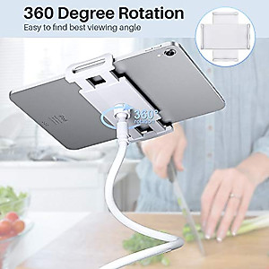 Tryone Gooseneck Tablet Holder Stand for Bed Adjustable Flexible Arm Tablets Mount Clamp on Table Compatible with iPad Air Mini | Galaxy Tabs | Kindle Fire | Switch or Other 4.7-10.5" Devices