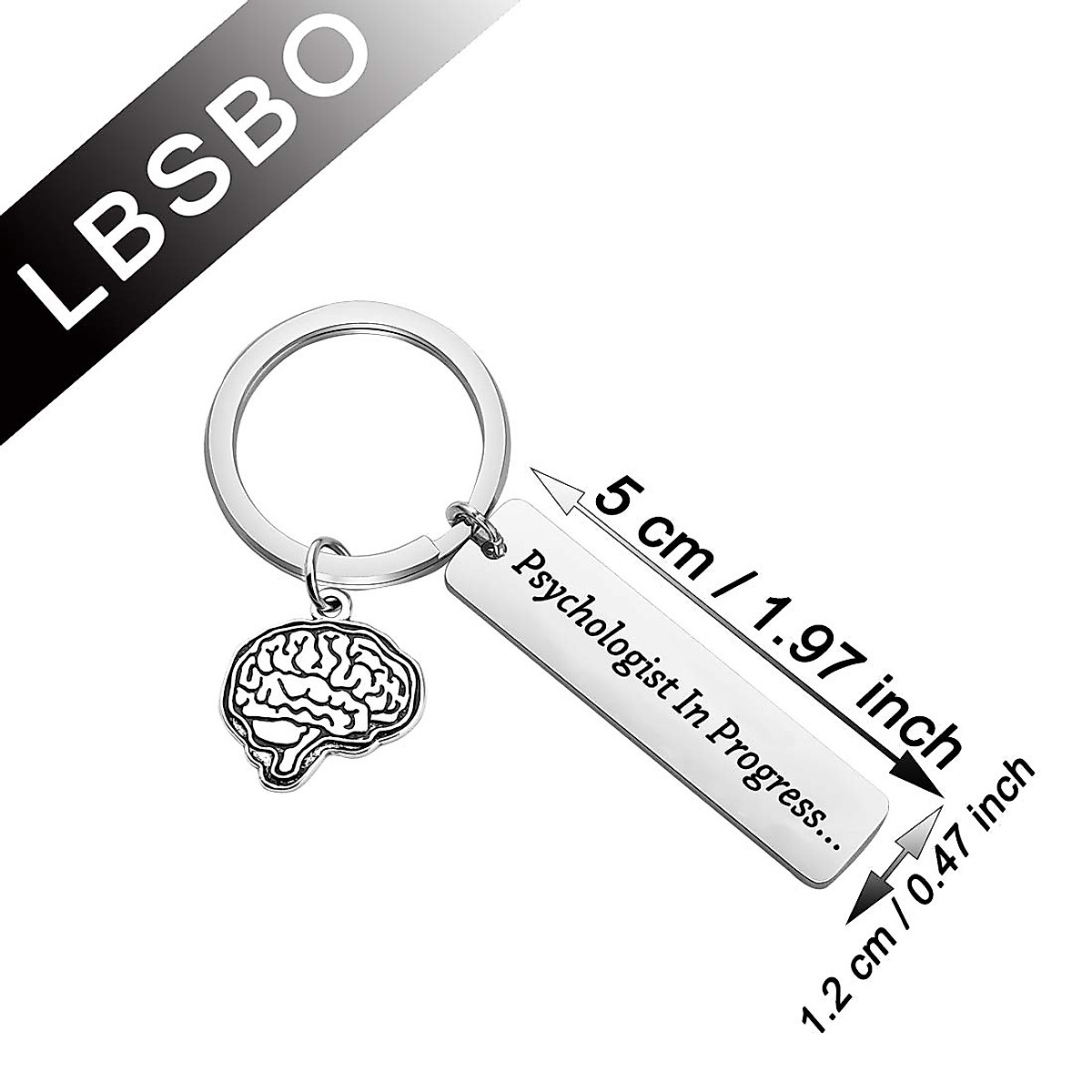 Psychologist Graduation Gift School Psychologist College Graduation Gift Psychologist in Progress Keychain (Psychologist In Progress Keychain)