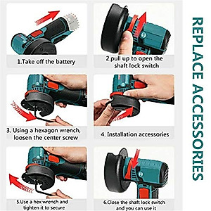 Gtest Mini Cordless Angle Grinder,12V Lithium-Ion Grinding Machine Electric Polishing Cutting Brushless Micro Angle Grinder Power Tool,1 Battery