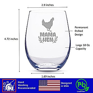 Christmas Gifts for Chicken Lovers Women, Handmade Wine Water Drinking Glass Tumbler,18 Ounces, Great Gifts for Mom Wife