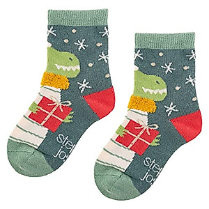Stephen Joseph Unisex Kids Crew Toddler Holiday Holiday Socks, Dino, Small US