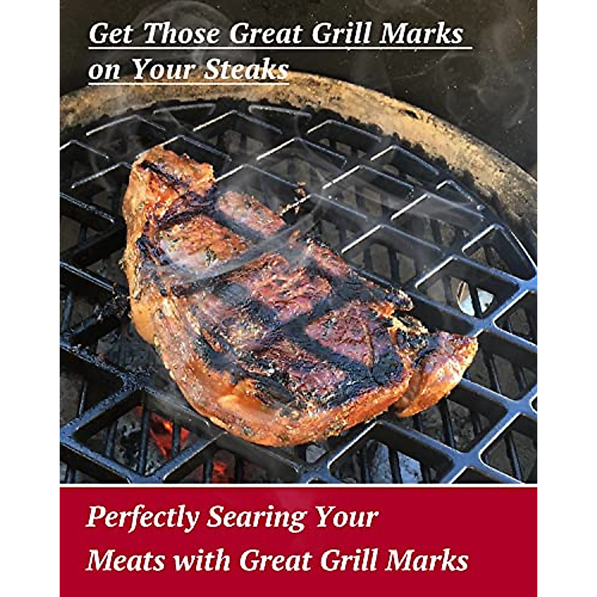 X Home 8834 Sear Grate Replacement for Weber 22.5 Inch Gourmet BBQ System, for Charcoal Grills, Diameter 11.9 Inch, Heavy Duty Cast-Iron