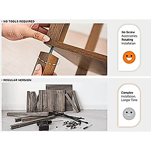 Labcosi 2-Pack Modern Farmhouse Side Table, Narrow End Table with Charging Station, Flip Top End Table with Storage Shelf, Rustic Oak Color