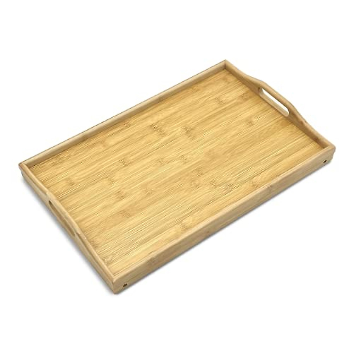 Bam & Boo - Large Natural Bamboo Bed Tray Table With Folding Legs For Eating, Working, Serving, and Organizing (20" x 13")