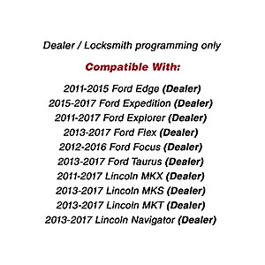 KeylessOption Keyless Entry Car Remote Start Smart Key Fob for Ford Lincoln M3N5WY8609 (Pack of 2)