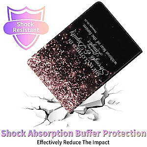 Case for iPad Pro 11 Inch 4th/3rd/2nd/1st Generation 2022/2021/2020/2018, Fit Also iPad Air 4/5 th 10.9 inch Adjustable Stand Auto Sleep/Wake, Proverbs 31:25 Bible Verse Rose Gold Glitter Black