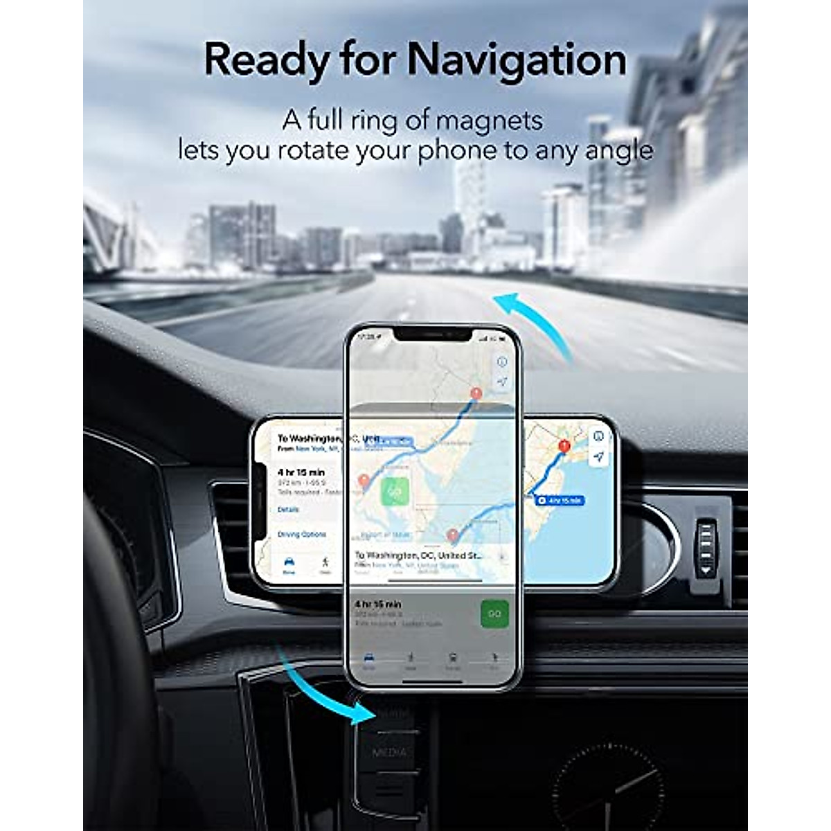 20W Magnetic Wireless Phone Holder Car Charger,Compatible with MagSafe Car Mount with Fast Charging Function,Wireless Magnet Car Phone Holder for iPhone 14/14 Pro/14 Pro Max/14 Plus and 13/12 Series