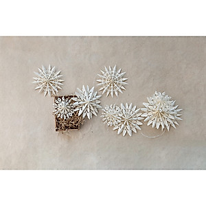 Creative Co-Op Snowflake Garland in Kraft Box, White