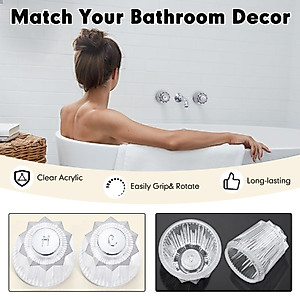 Shower Knob Replacement, Handle Replacement Compatible with Price Pfister Contessa and Windsor Tub and Shower Faucets,Hot and Cold Sink Faucet Knobs Handle Replacement Parts,Clear Acrylic