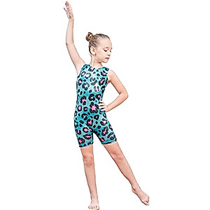 EQSJIU Girls Leotards For Gymnastics Size 5/6 Years Old 5t With Shorts Pink Leopard Blue Biketard Hot Pink Green Dance Clothes Outfits