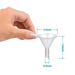 50 Pcs Mini Funnel TailaiMei Clear Plastic Funnels for Perfume Fragrance Essential Oils, Lab Bottles, Sand Art, Spices and Recreational Activities.